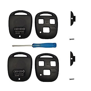 QIXIUBIA Replacement Keyless Entry Remote Lexus Keys Housing with Screwdriver Fit for Lexus GS300 GS400 GS430 GX470 IS300 LS400 LS430 LX470 RX300 RX330 RX350 RX400h RX450h SC430 Key Fob Case(2PCs)