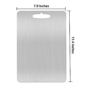 YEAVS Stainless Steel Cutting Board for Kitchen Heavy Duty Chopping Board(Medium, 11.4"L x 7.9" W)