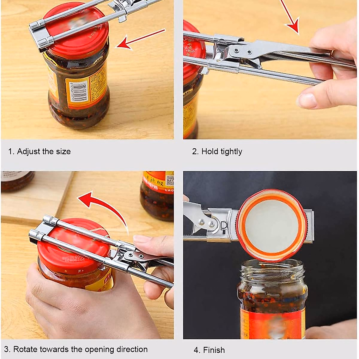 2023 New Jar Opener Multifunctional Stainless Steel Can Opener, Jar Gripper Tight Lid Opener, Kitchen Gadgets, Easy Jar Opener for the Elderly and Children