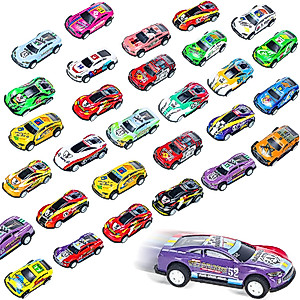 Vinsot 100 Pcs Pull Back Cars Metal Small Friction Cars Mini Die Cast Race Cars Set Fun Piñata Goodie Bag Stuffers Party Favor, Age Over 3
