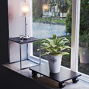WEGASTU CPU Stand、Computer Tower Stand、Mobile CPU Holder with 4 Caster Wheels Fits for PC、Printer、Most Computer Tower、Office、Home、Planter Caddies、Dog Bowl Stand (Black)