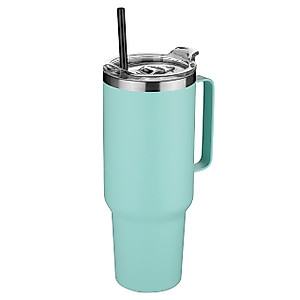 HASLE OUTFITTERS 40 oz Stainless Steel Tumbler with Handle, Vacuum Insulated Tumblers Bulk, Reusable Double Wall Travel Coffee Mug, Durable Powder Coated Water Bottle(Mint Green, 1)