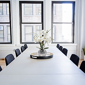 Orchids Artificial Flowers 20.8'' Faux Orchid Flower Arrangement Fake Orchid White Flower with Silver Ceramic Vase Phalaenopsis Orchid for Home Office Bathroom Table Centerpieces Decor, Briful