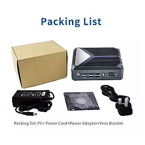 Micro Firewall Appliance 3 Intel I225-V 2.5GbE NIC Ports Fanless Mini PC, Intel Celeron J6412 Quad Core, Support AES-NI,TPM2.0 2xDP 1xHDMI 1xCOM 6xUSB, 16GB DDR4,256GB M.2 SSD