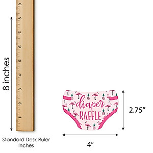 Big Dot of Happiness Pink Flamingo - Party Like a Pineapple - Diaper Shaped Raffle Ticket Inserts - Tropical Summer Baby Shower Activities - Diaper Raffle Game - Set of 24