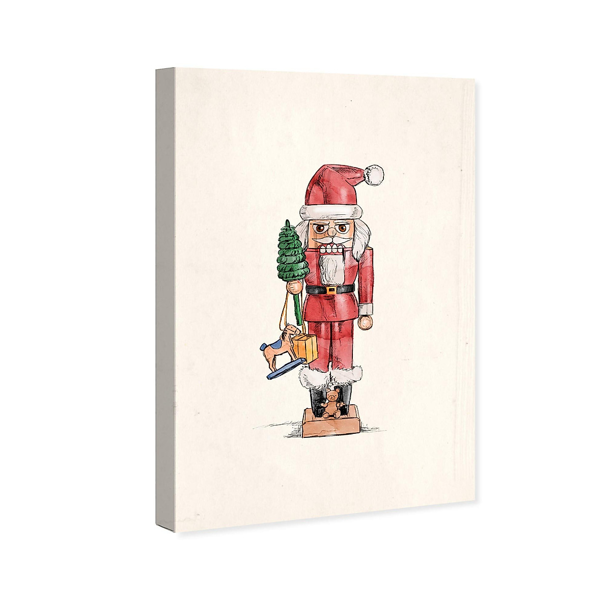 Wynwood Studio Holiday and Seasonal Wall Art Canvas Prints 'Nutcracker' Christmas Home Décor, 16" x 24", Green, Red