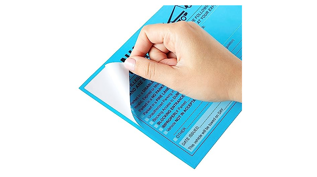 50-Pack Blue Parking Violation Stickers for Unauthorized Vehicles