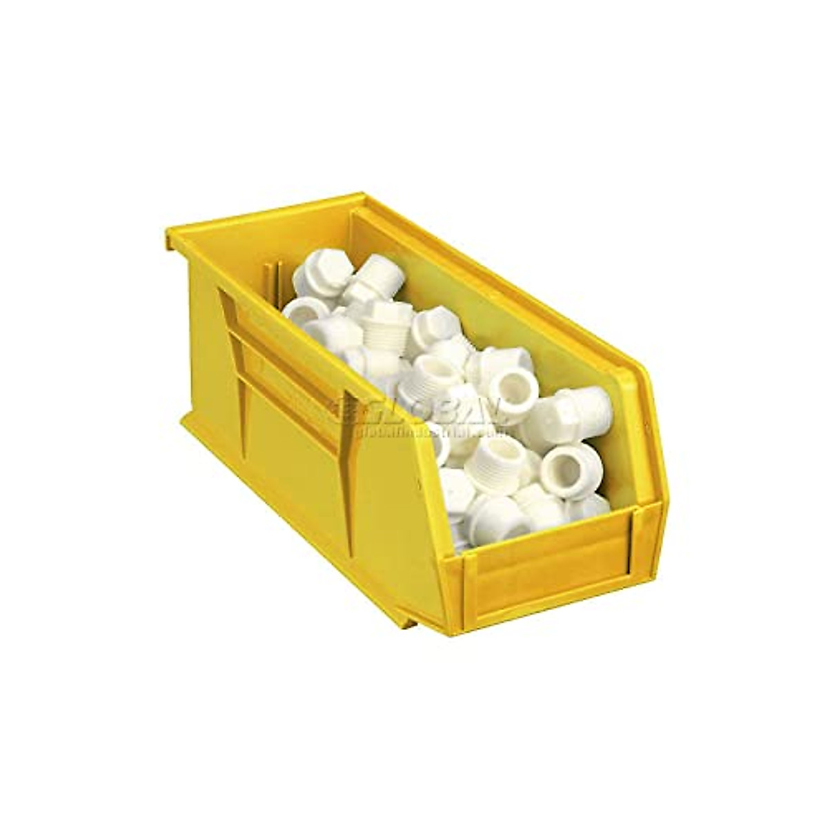 Plastic Storage Bin, 4-1/8 x 10-7/8 x 4, Yellow - Lot of 12