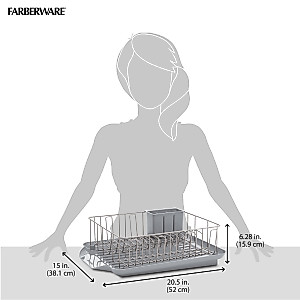 Farberware Classic Full Dishrack, 3-Piece, Gray