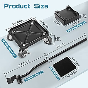 Furniture Movers Furniture Dolly Furniture Lifters for Heavy Furniture, Universal Wheels with Brakes, 2866 lbs Load Capacity, Furniture Sliders with Lifter Tool for Moving Heavy Appliance