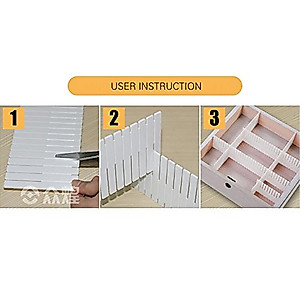 Duroetui Adjustable Plastic Drawer Closet Grid Divider Tidy Organizer Container Home Storage (45cm X 10cm ( 18" X 4" ), White)