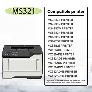 LVE 56F1H00 High Yield Toner Cartridge Replacement for Lexmark 56F1H00 MS321dn MS421dn MS421dw MS521dn MS621dn MS622de MX321adn MX521de MX522adhe MX622ade MX622adhe Printer, 1 Pack Black.