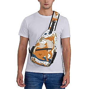 Fox Sling Bag, Chest Bag Daypack, Crossbody Sling Backpack for Travel Sports Running Hiking