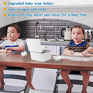 Whiidoom Baby Wipes Dispenser, Wipe Holder Wipes Container Case, One Hand Operation with Snap Cover, Dustproof and Enduring, Keep Wipes Fresh and Clean (Grey)