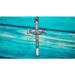 col-p Catholic Steel Rosary Ceramic Ladybug Devotional 29" inch long centerpiece Lady of Grace Sanctified Papal Crucifix Zinc Alloy