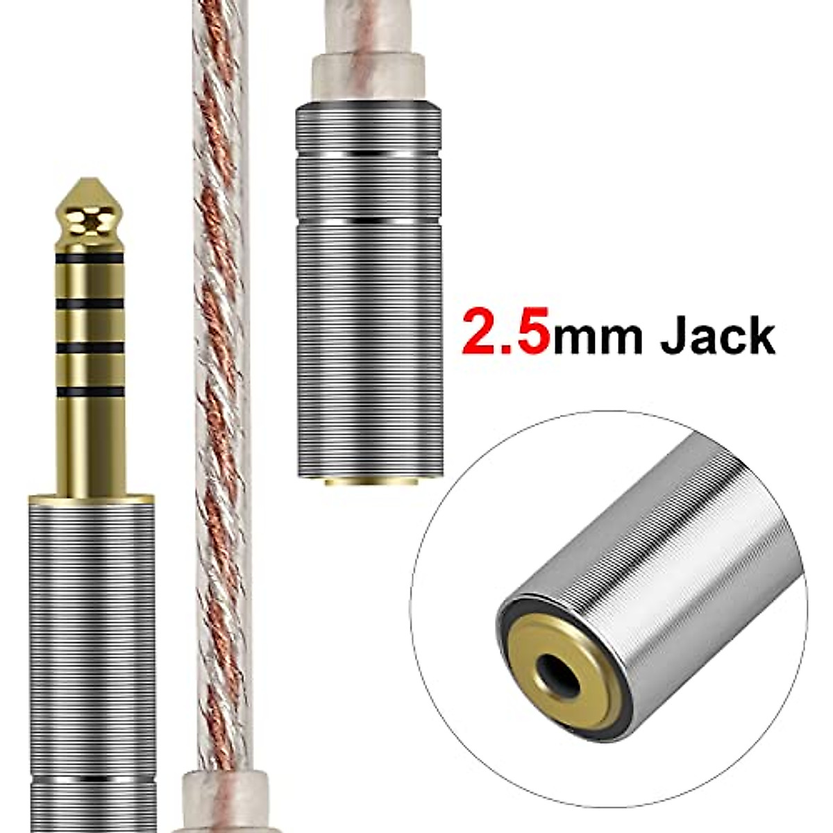 ANLINKSHINE 4.4mm Balance Male to 2.5mm Balance Female Adapter Cable ...