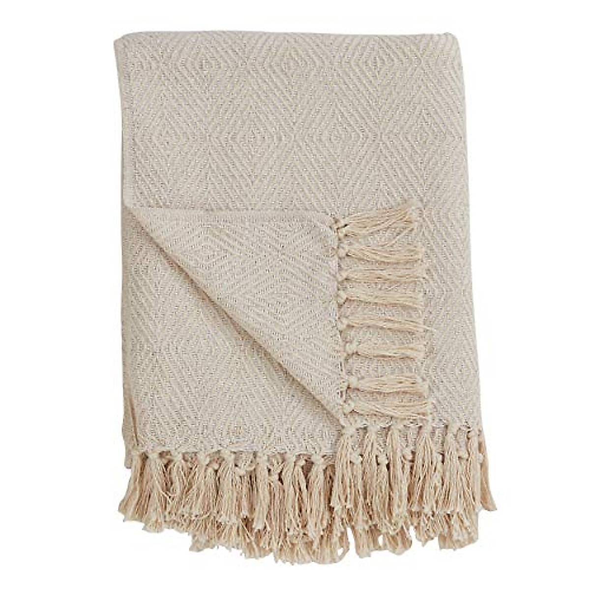 SARO LIFESTYLE Soft Cotton Diamond Weave Throw