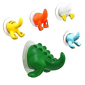 Ameesi Cute Cartoon Animal Tail Sucker Suction Hook Baby Bathroom Towel Hanger Holder - White