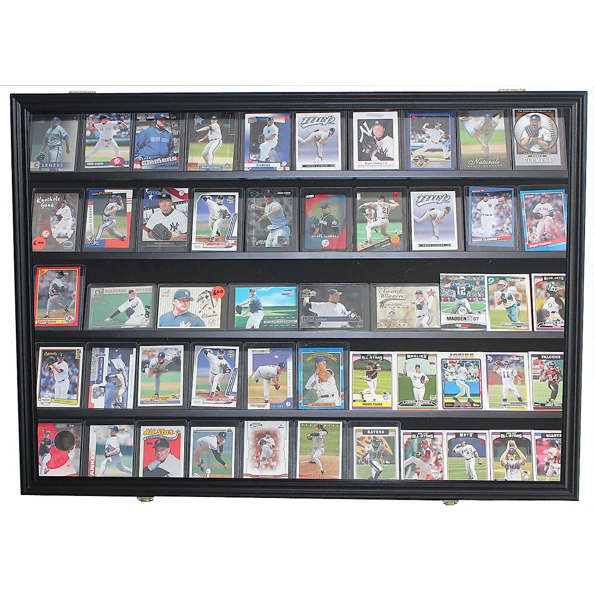 Large 55 Sleeved Sports Card Display Case for Football Baseball Basketball Hockey Comic Trading Cards Picture Cards in Sleeves, NOT for Graded Cards Holders