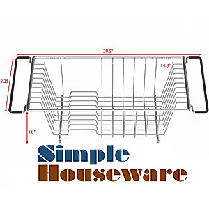 Simple Houseware Over Sink Counter Top Dish Drainer Drying Rack, Chrome