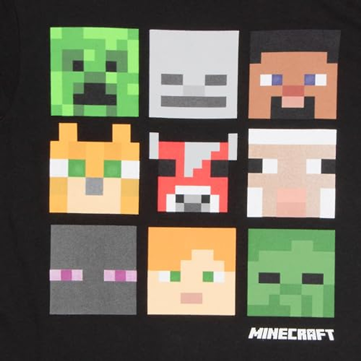 Minecraft Boys Video Game Character Graphics Long Short Sleeve Tees, Black, 4
