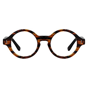 Zeelool Unisex Retro Acetate Round Eyeglasses Frame with Clear Lens Giggs FA0249-01 Tortoise