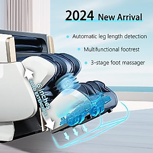 iBooMas Massage Chair,APP Control Massage Chairs Zero Gravity Full Body with Back and Calf Heating,Auto Leg Extension,SL Track,Thai Stretch,Foot Rollers,Airbags,Bluetooth,R8606(Blue)