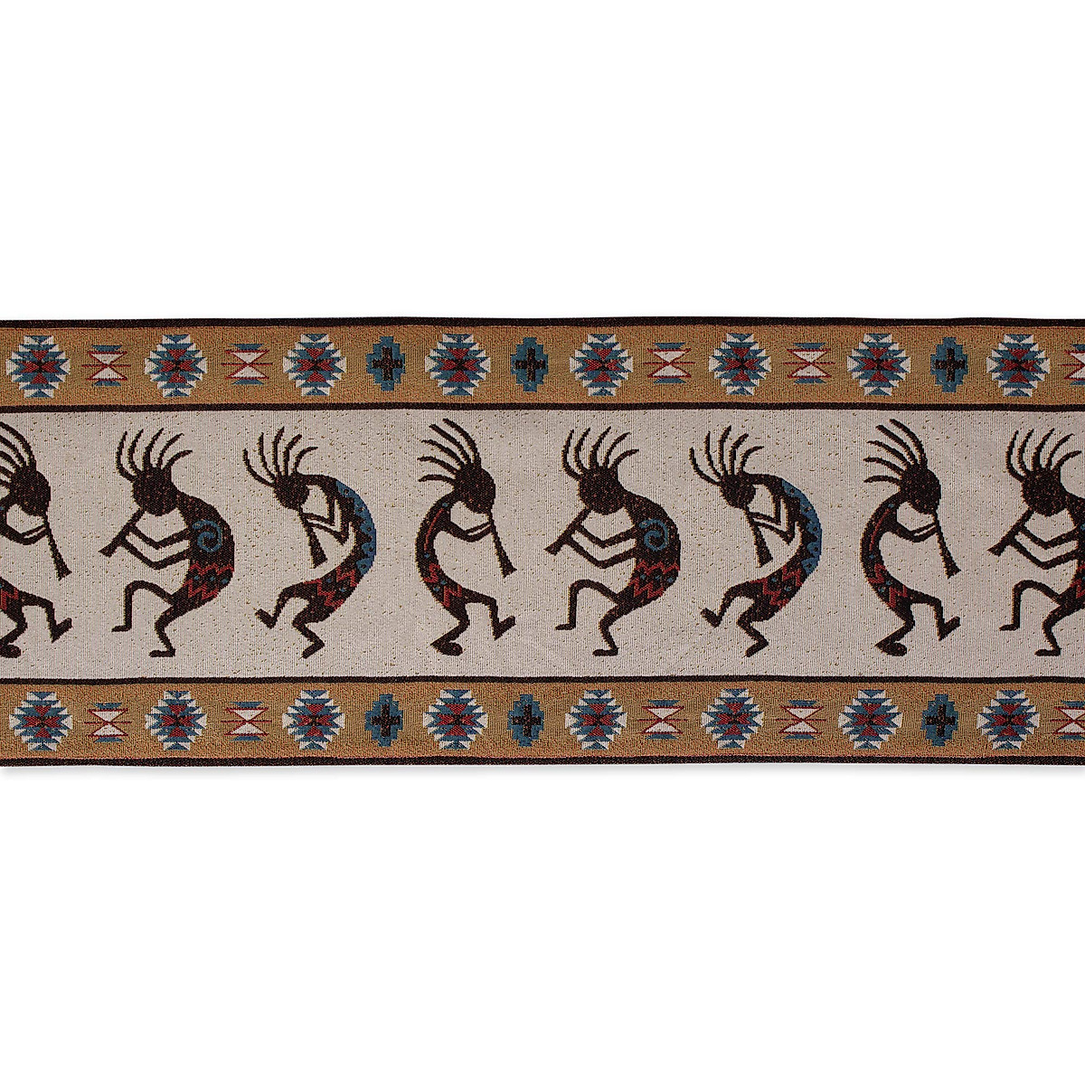 DII Tabletop Collection, Southwest Hacienda Stripe, Table Runner, 13x72, Kokopelli Tapestry