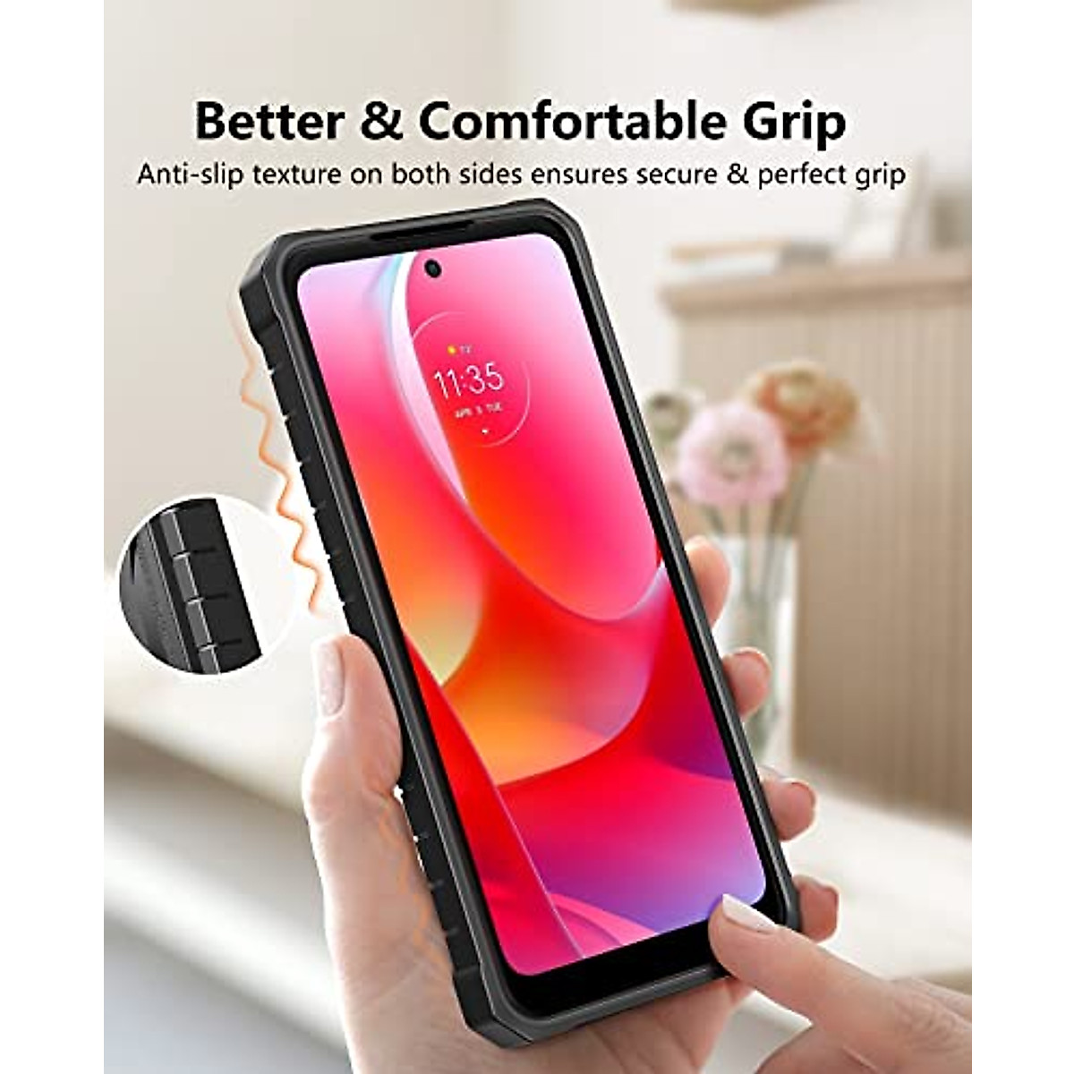 for Motorola Moto G-Power 2022 Case: Moto G Play 2023 Case Drop Proof Protection Durable Protective Heavy Duty Shockproof TPU Matte Textured Mobile Phone Cover Moto G Power 2022 Case with Kickstand