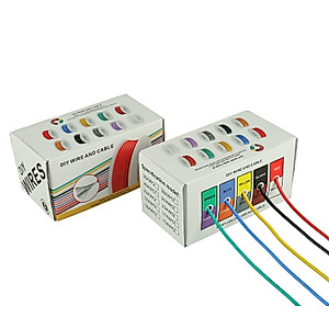 BOJACK 16 AWG Flexible Silicone Wire Electric Wire Hook up Wire Kit 300V Cables with Plus 20 φ4mm Heat Shrink Tubings and a Mini Wire Stripper(5 Colors 13.12Ft Each Color, 16AWG)