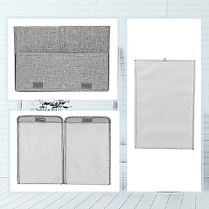 Holulo 2 Pack Fabric Storage Boxes with Removable Divider ,Collapsible Cotton Linen Storage Bins Organizer Containers Baskets Cube with Lids and Handles for Clothes Books Toys Closet Shelves Organiser, Grey