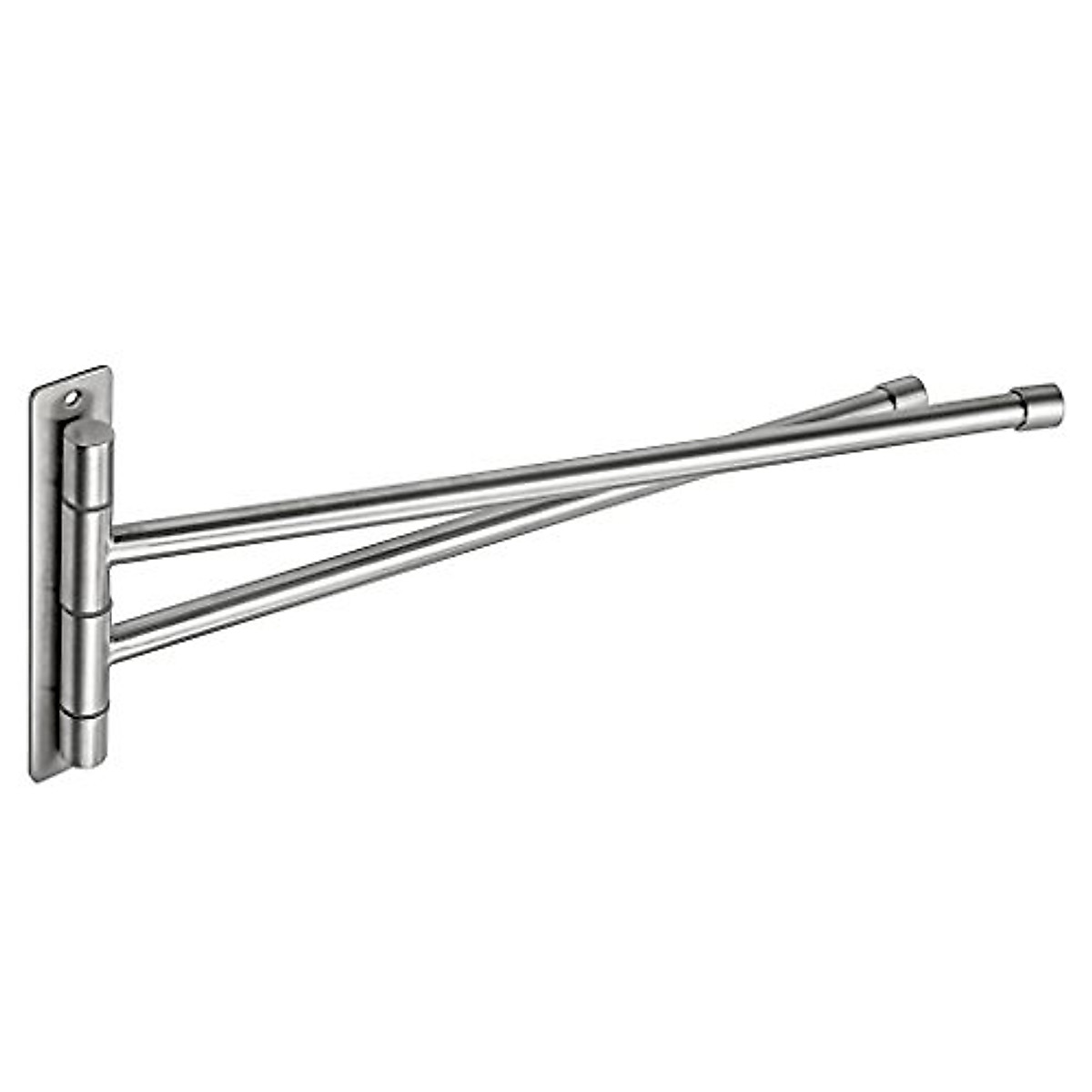 Sumnacon™ Silver Stainless Steel Wall-Mounted Towel Rail Swivel Bars Bathroom Towel Rack Hanger Holder Organizer (2 Bar)