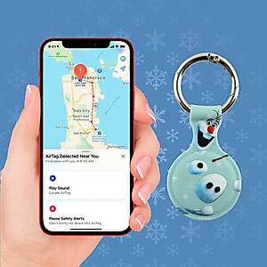 Disney Frozen Olaf Holder for Airtag - Protective Tracker with Keychain for Dog, Bags, Keys - Disneyland Essentials and Frozen Toys