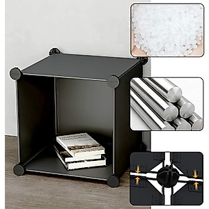 SIMPDIY 12 Storage Cube Organizer Bedroom Storage Shelves Closet Cube Bookcase with Zip Ties Bookshelf with Metal Hammer Modular Cubes Plastic Portable Organizer for Bedroom Kids Toy Home Storage