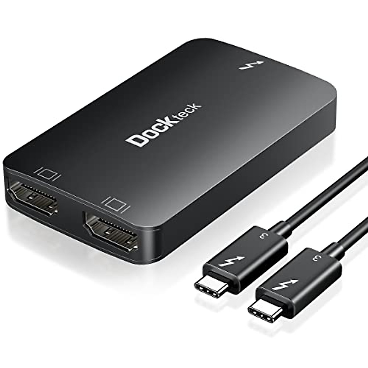 dockteck Thunderbolt 3 to Dual 4K 60Hz HDMI Adapter, Thunderbolt 3 Dock USB Type C to Dual HDMI 2.0 Adapter, Supports Up to Two Monitors on Mac and Some Windows
