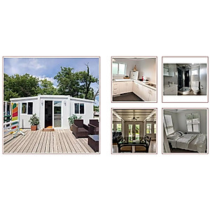 Tiny House to Live in, Portable Prefab Container House, with Bathroom and Kitchen, Foldable Tiny Home with Steel Frame, Prefabricated Expandable Container Home for Adult Living