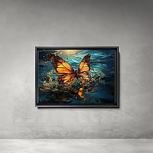Abstract Painting Buy Canvas Wall Art, Butterfly Painting Art, Butterfly canvas, bedroom Butterfly wall art,Watercolor abstract Butterfly canvas painting