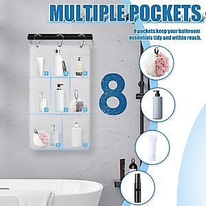 kaimenhong Mesh Hanging Caddy Organizer with 8 Pockets, Hanging Shower Organizer with Quick Drying Mesh, Shower Caddy or Bathroom Organizer to Hold Shampoo, Soap, Loofah, 25.5×14.5in (2 PCS)