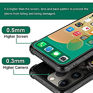 DJSOK Case Compatible with iPhone 14,HSK Angry Wolf with 4 Corners Protective Shockproof Soft TPU Bumper Slim Pattern Design Black Case for iPhone 14