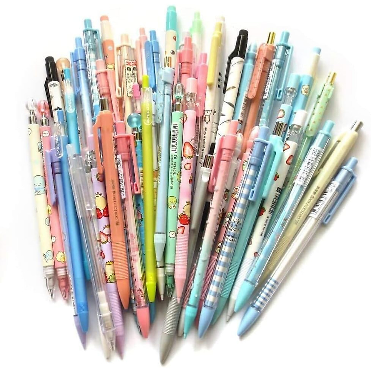 DzdzCrafts Kawaii Color 0.5MM 0.7mm Mixed 16pcs Mechanical Pencils Office School Supplies (Some with Top Erasers)
