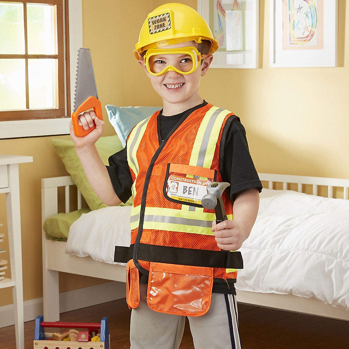 Melissa & Doug Construction Worker Role Play Costume Dress-Up Set (6 pcs) Frustration-Free Packaging & Astronaut Role Play Set