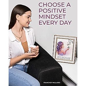 Inspirational 'She Believed She Could So She Did' Wall Art Poster Unframed, Positive Quotes Motivational Wall Decor for Women, Inspiring Girl & Butterflies Bedroom Wall Posters by Briteside Vibes