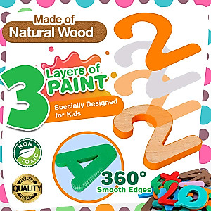 Catcrafter ABC Flash Cards Toddler Toys - Alphabet Number Clock Wooden Letter Puzzle Matching Game Montessori Preschool Educational Toys for Kids Boys Girls Ages 1-3 4+ (36 Cards & 36 Blocks Included)