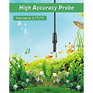 Zacro Petbank 2 Pack Digital Aquarium Thermometer, Fish Tank Thermometer, Water Thermometer with Large LCD Display, Reptile Thermometer for Fish Tank Water Terrarium