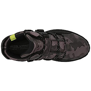 ECCO Men's Exostrike Gore-TEX Waterproof Buckle Hiking Boot, Titanium/Black, 6-6.5