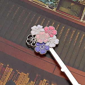 4PCS Flower Bookmark Cherry Blossom Paper Clip Book Page Mark Metal Bookmark Clip School Office Supplies for Reader Student Teacher Reading Supplies