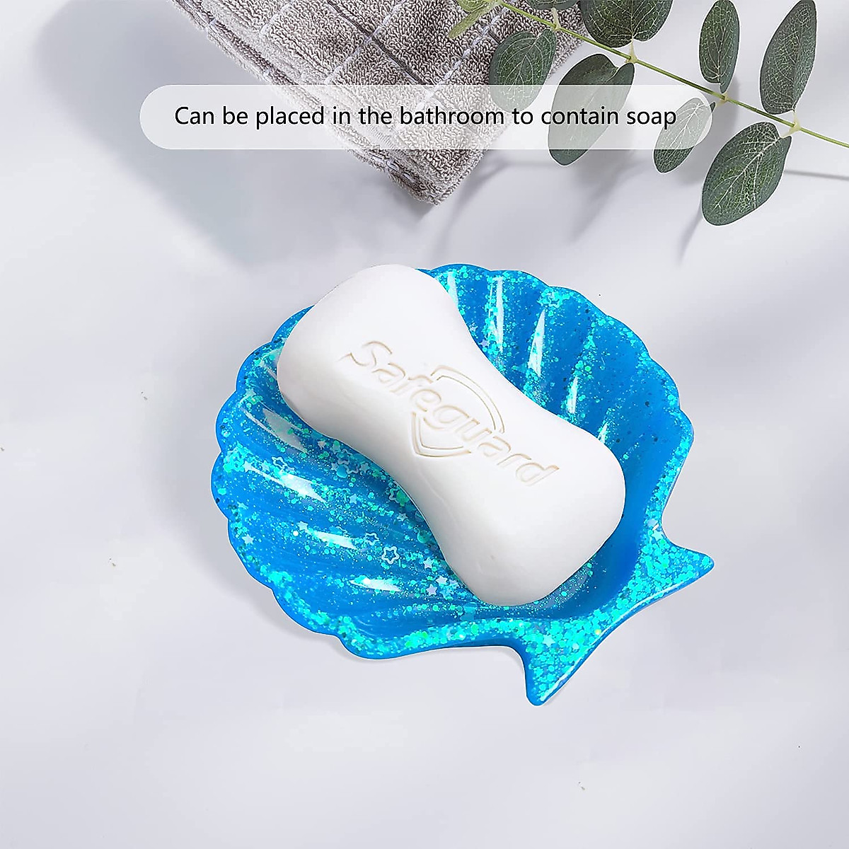 Shell Jewelry Tray Resin Mold, Soap Necklace and Earring Storage Silicone Epoxy Mold Seashell Molds for DIY Crafts Casting Home Decoration