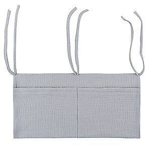 Eforcase Baby Crib Organizer Cot Caddy Bed Storage Bag 2 Pockets Hanging Diaper Nursery Organizer Bed Hanging Organizer Bag