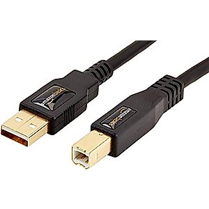 Amazon Basics USB 2.0 Printer Cable - A-Male to B-Male Cord - 6 Feet (1.8 Meters), Black
