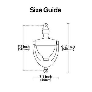 Alzassbg Single Front Door Knocker, Satin Nickel 6.2 Inch Door Hardware Door Knockers for Front Door AL8200SN